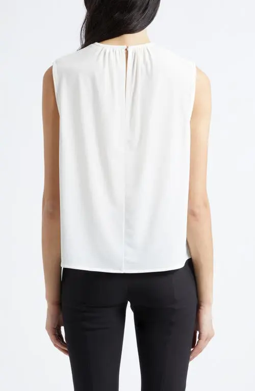 Vince Gathered Jewel Neck Top - Off White