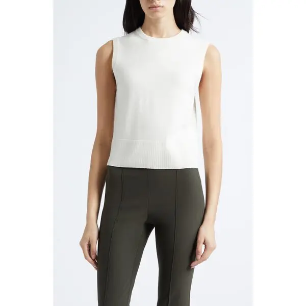 Vince Wool Blend Crewneck Shell - Off White