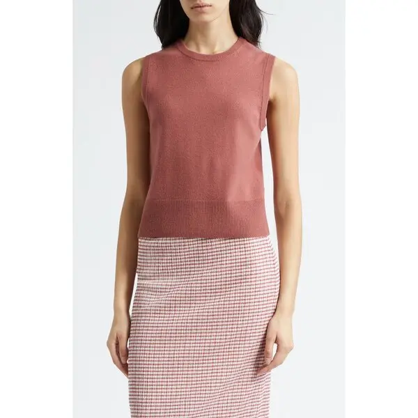 Vince Wool Blend Crewneck Shell - Rose Jam