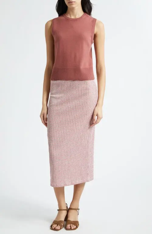 Vince Wool Blend Crewneck Shell - Rose Jam