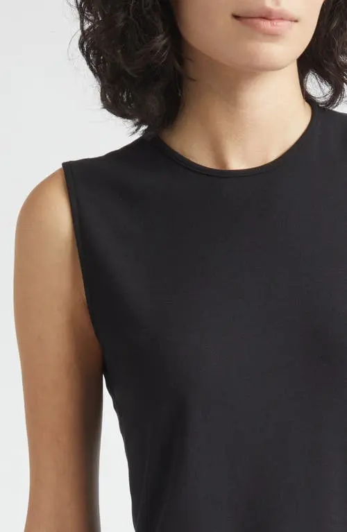 Vince Jersey Shell With Shirred Crewneck