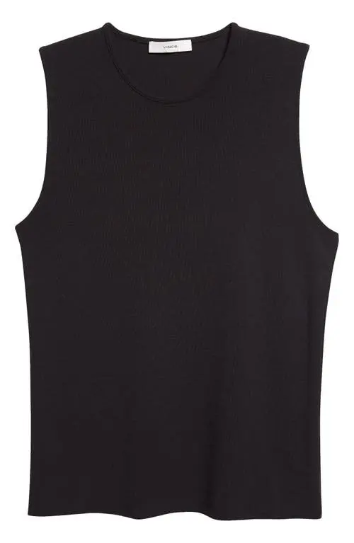 Vince Jersey Shell With Shirred Crewneck