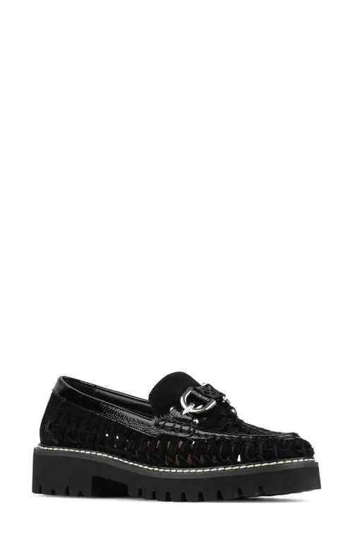 DONALD PLINER Hansine Lug Sole Bit Loafer - Black