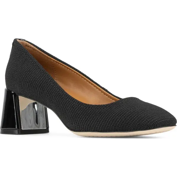 DONALD PLINER Flared Block Heel Pump - Black
