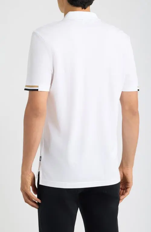 BOSS Parlay Solid Cotton Piqué Polo - White