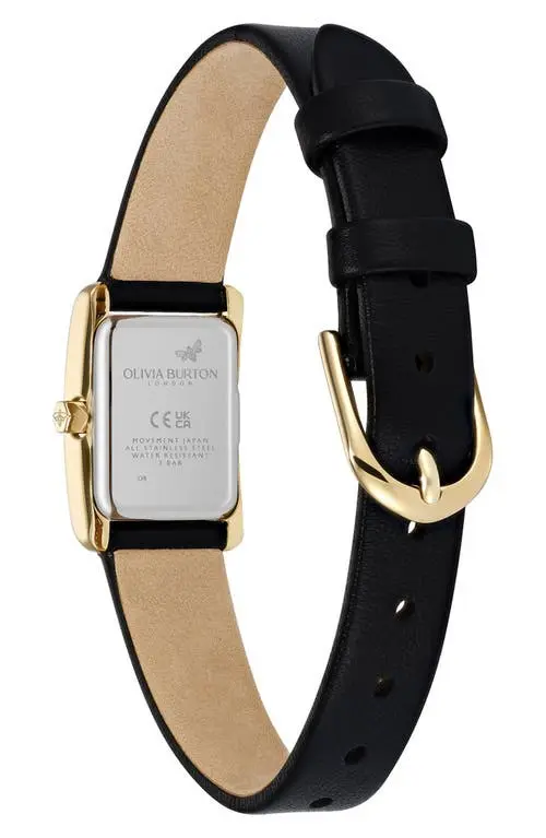 OLIVIA BURTON Petit Grove Tank Leather Strap Watch