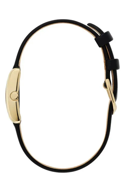 OLIVIA BURTON Petit Grove Tank Leather Strap Watch