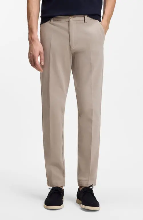 BOSS Kaiton Slim Fit Flat Front Stretch Cotton Chinos - Beige