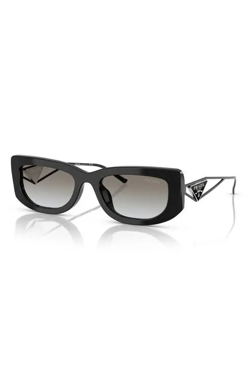 Prada 53mm Gradient Rectangular Sunglasses