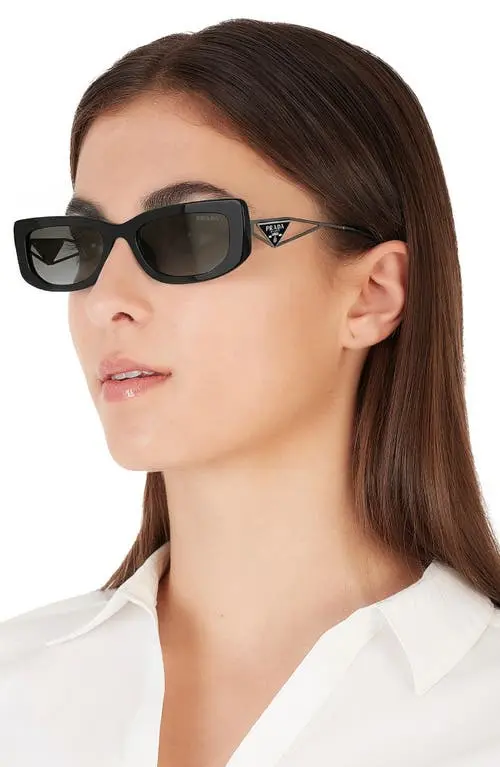 Prada 53mm Gradient Rectangular Sunglasses