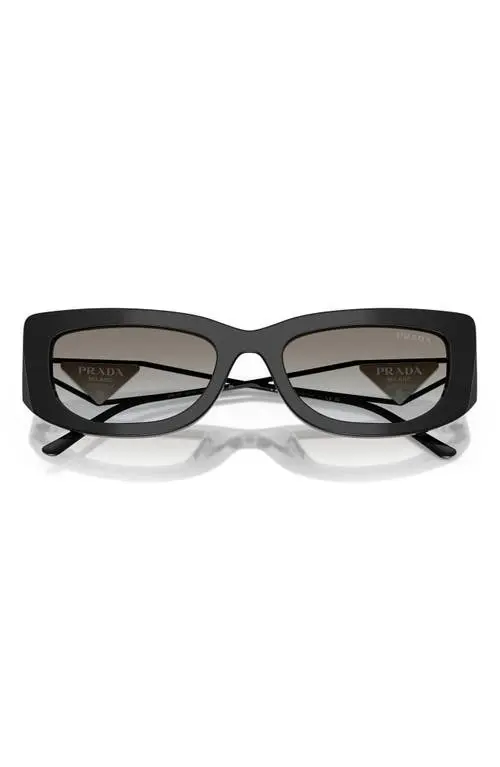 Prada 53mm Gradient Rectangular Sunglasses