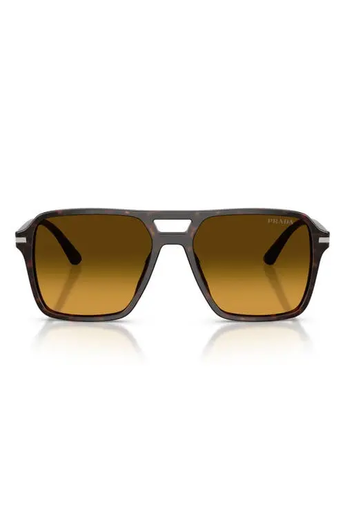 Prada 55mm Gradient Pilot Sunglasses - Root Havana/yellow Brown