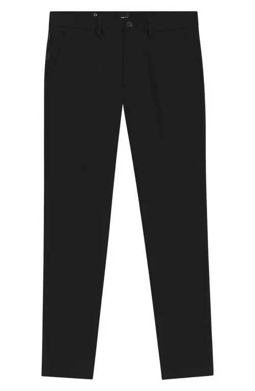 BOSS Kaiton Slim Fit Flat Front Stretch Cotton Blend Dress Pants - Black