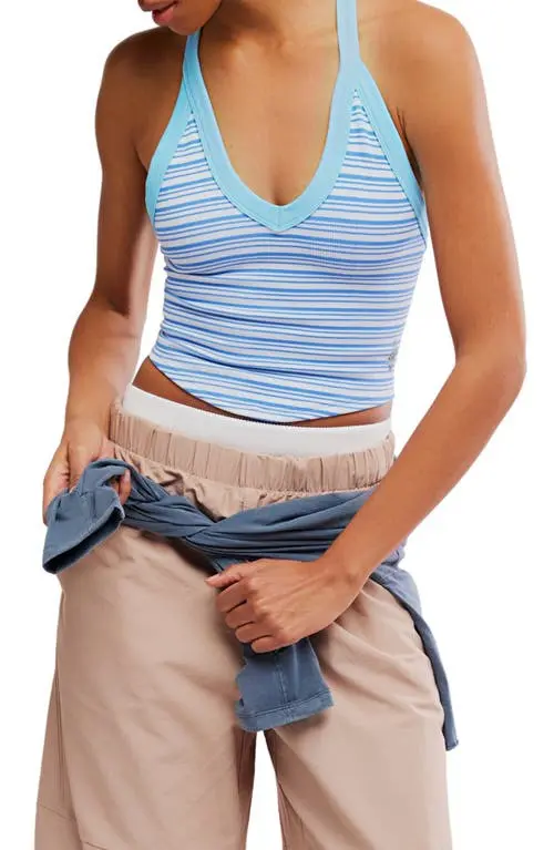 Free People All Clear Rib Racerback Tank - Bright Blue