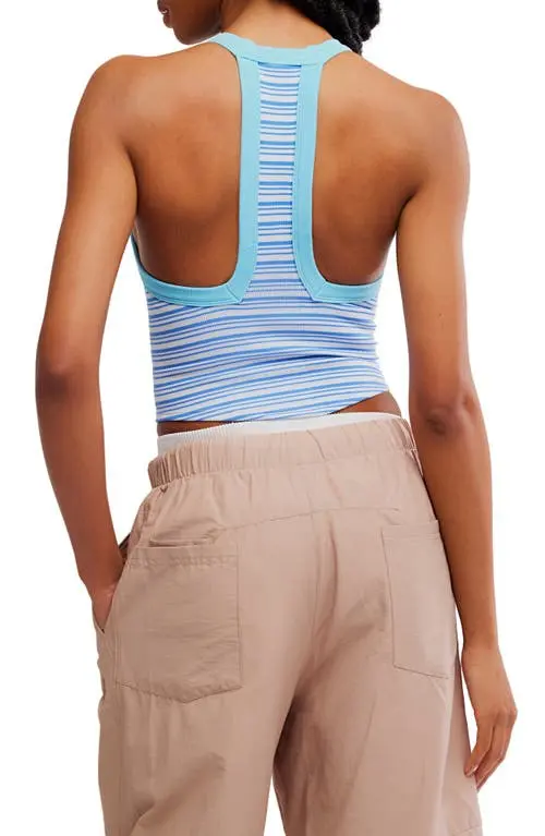 Free People All Clear Rib Racerback Tank - Bright Blue