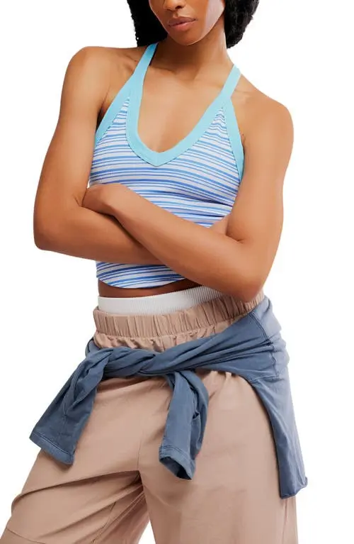 Free People All Clear Rib Racerback Tank - Bright Blue