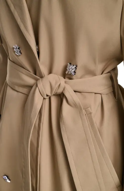Karl Lagerfeld Paris Embellished Short Trench Coat