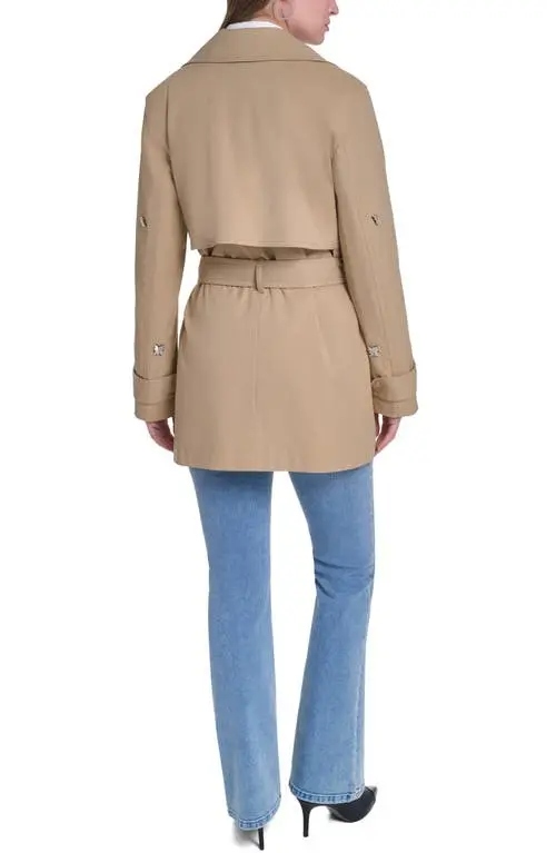 Karl Lagerfeld Paris Embellished Short Trench Coat