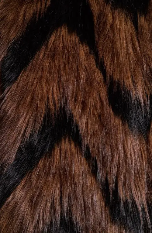 Karl Lagerfeld Paris Zigzag Faux Fur Jacket