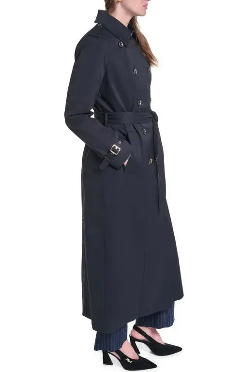 Karl Lagerfeld Paris Belted Trench Coat - Black