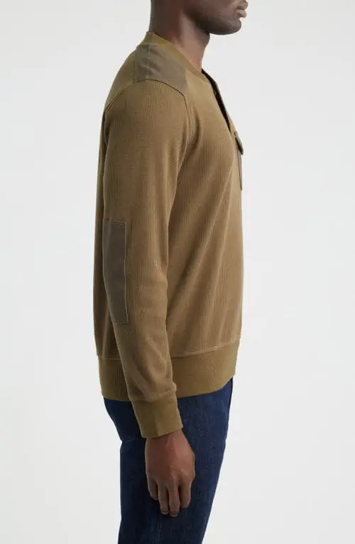 Brooks Brothers Waffle Stitch Stretch Cotton & Wool Henley