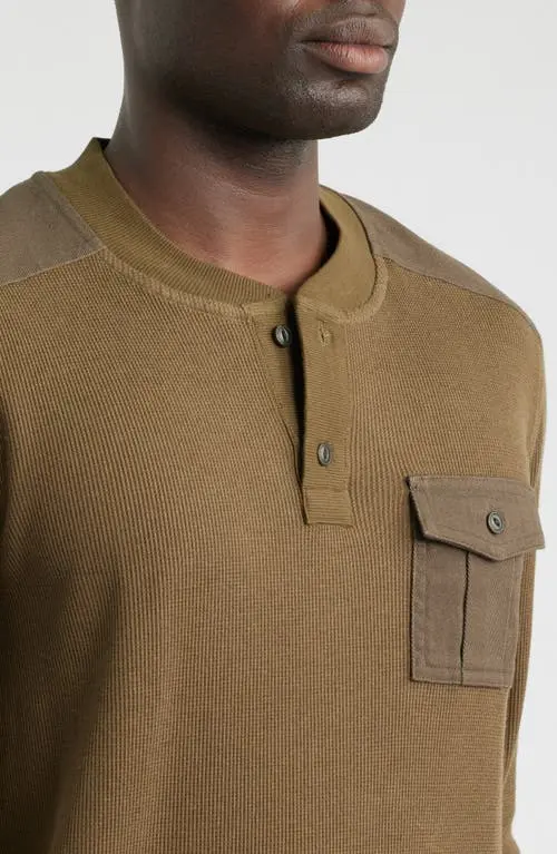 Brooks Brothers Waffle Stitch Stretch Cotton & Wool Henley