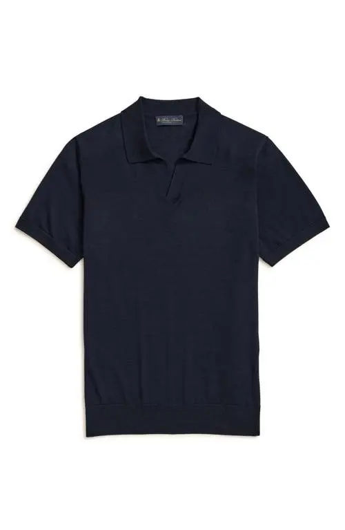 Brooks Brothers Merino Wool Johnny Collar Polo Sweater
