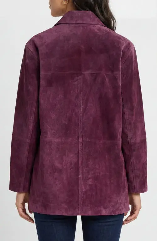 NVLT Patch Pocket Suede Jacket - Bordeaux