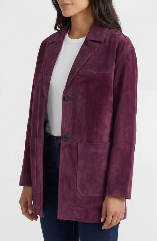 NVLT Patch Pocket Suede Jacket - Bordeaux
