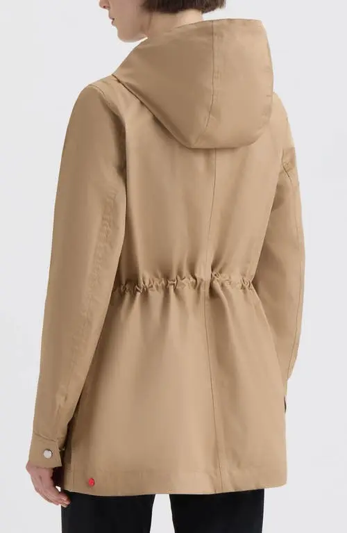 Hunter Adela Water Repellent Cotton Canvas Hooded Jacket - British Tan