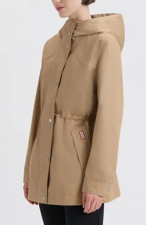 Hunter Adela Water Repellent Cotton Canvas Hooded Jacket - British Tan