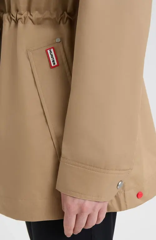 Hunter Adela Water Repellent Cotton Canvas Hooded Jacket - British Tan