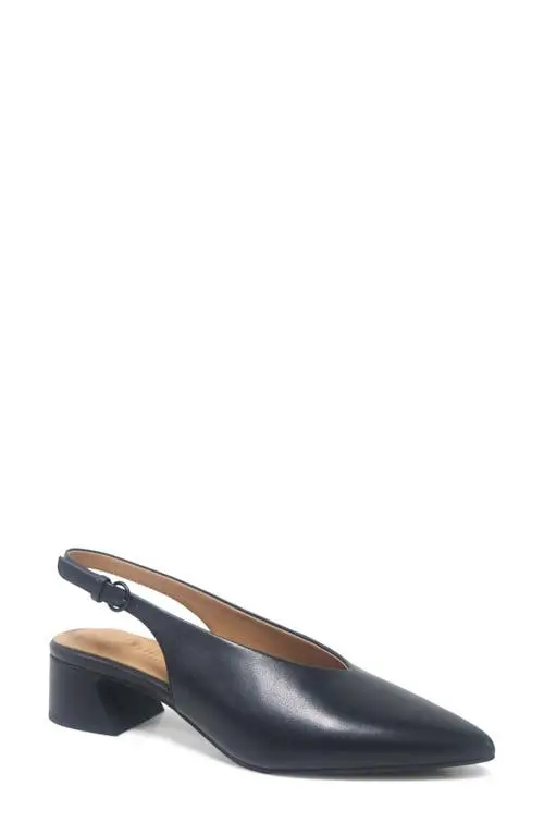 Gentle Souls Ginette Slingback Pumps - Black Leather