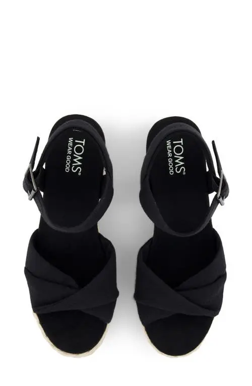 Toms Kinsley Espadrille Wedge Sandal - Black
