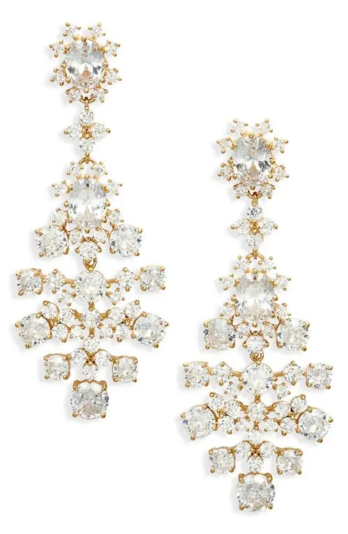 Nadri Large Drop Earrings - Gold