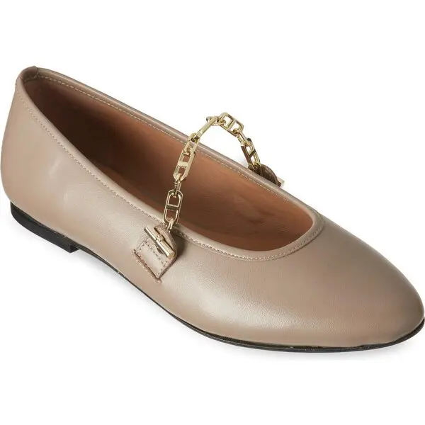 BOSS Diana Chain Mary Jane Ballet Flat - Open Brown