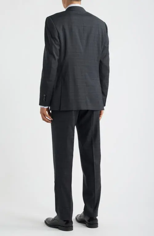 Canali Siena Regular Fit Grey Shadow Plaid Wool Suit