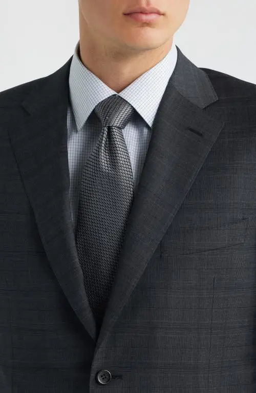 Canali Siena Regular Fit Grey Shadow Plaid Wool Suit