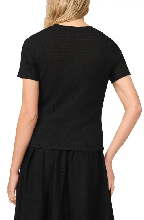 Halogen Short Sleeve Knit Top - Rich Black