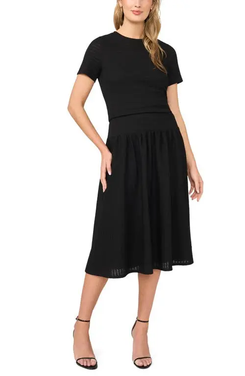 Halogen Short Sleeve Knit Top - Rich Black