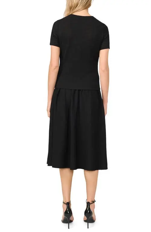 Halogen Short Sleeve Knit Top - Rich Black