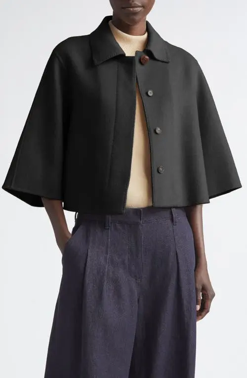 Lafayette 148 New York Double Face Wool & Cashmere Crop Jacket - Black