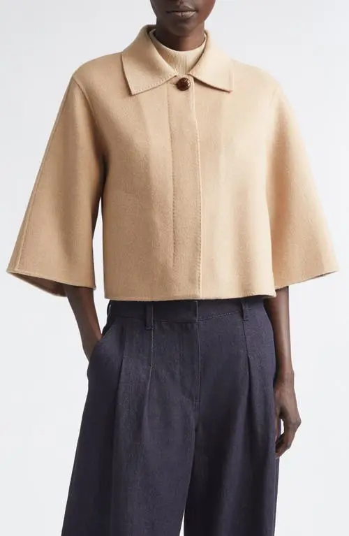 Lafayette 148 New York Double Face Wool & Cashmere Crop Jacket - Natural