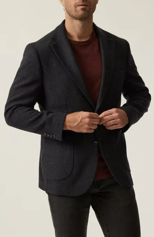34 Heritage Matteo Slim Fit Rib Knit Blazer - Dark Grey