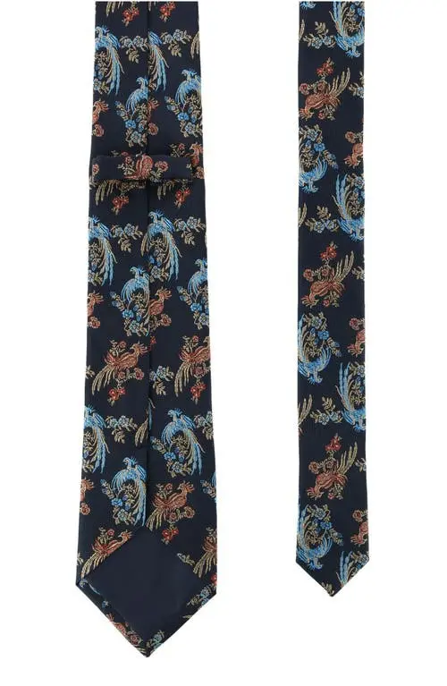 Trafalgar Silk Neck Tie With Bird Motif