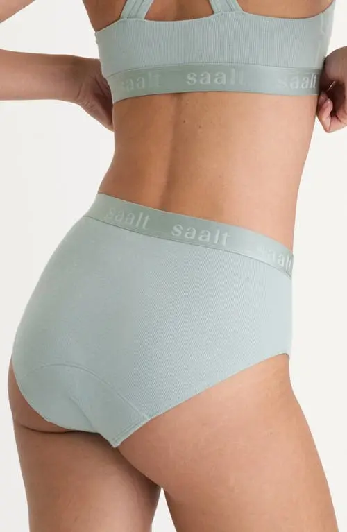 SAALT Period & Leakproof High Rise Stretch Cotton & Modal Rib Briefs