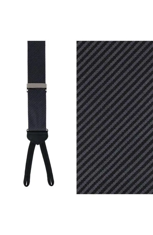 Trafalgar Leyton Diagonal Stripe Silk Suspenders