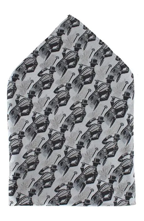 Trafalgar Ambrose Silk Pocket Square - Silver