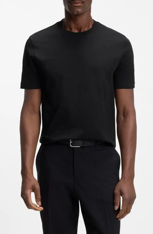 BOSS Thompson Solid Cotton T-shirt - Black