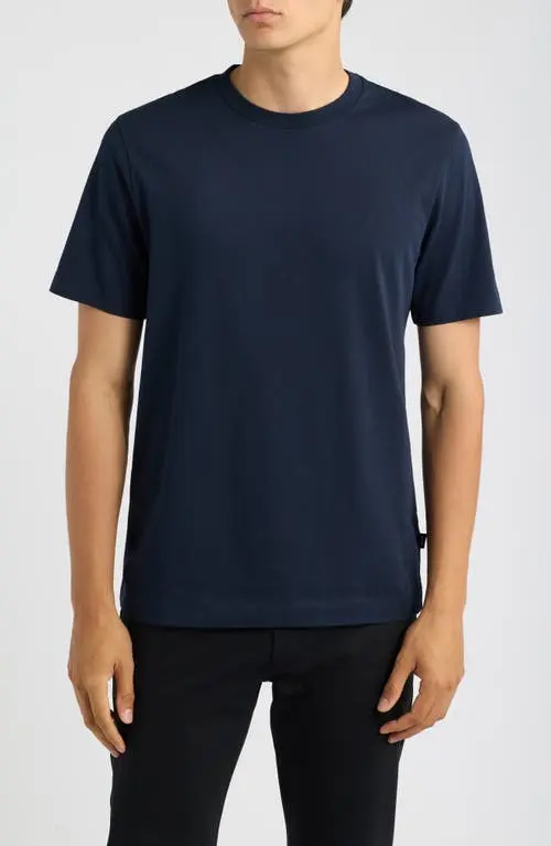 BOSS Thompson Solid Cotton T-shirt - Dark Blue